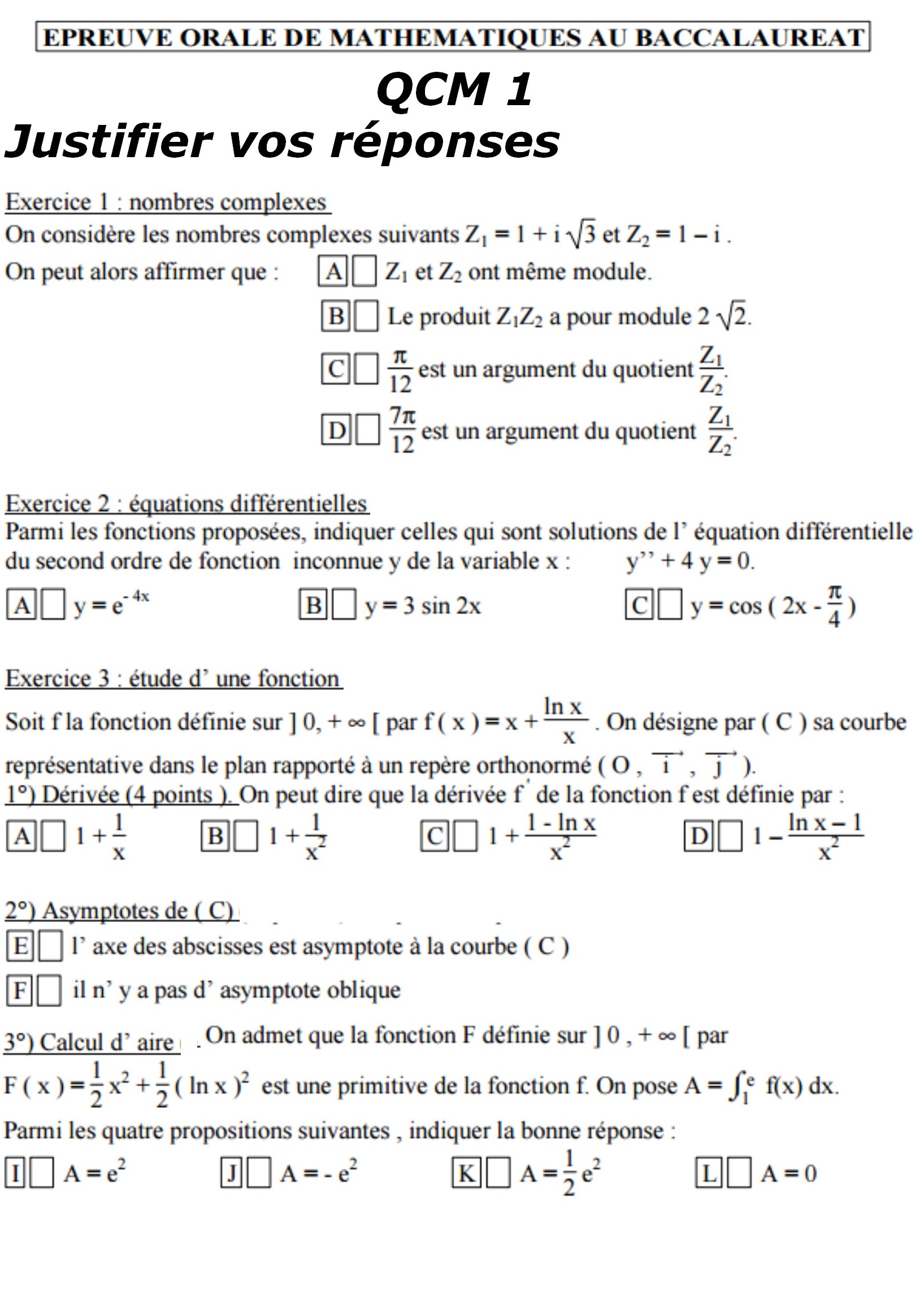 MathBox - Épreuve orale numéro 1 de mathématiques au bac sous forme de ...