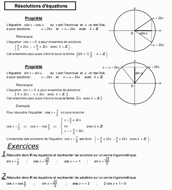 MathBox - Equations trigonométriques