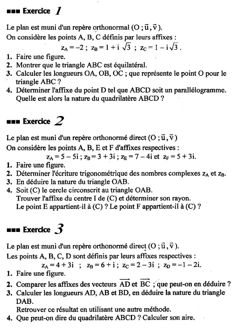 MathBox - Problèmes sur les nombres complexes appliqués à la géométrie