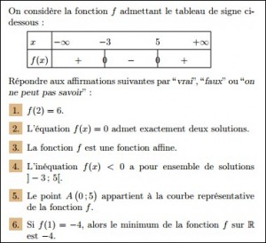 MathBox - Vrai ou Faux: Exploiter un tableau de signes