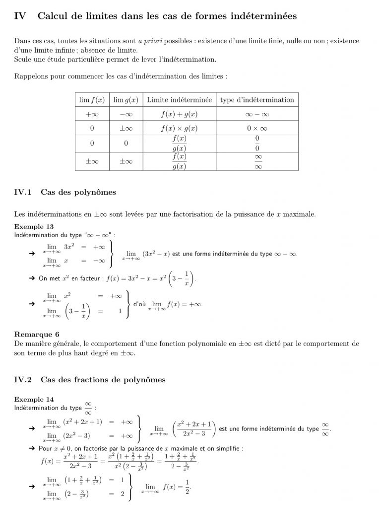 MathBox - Calcul de limites dans les cas de formes indéterminées