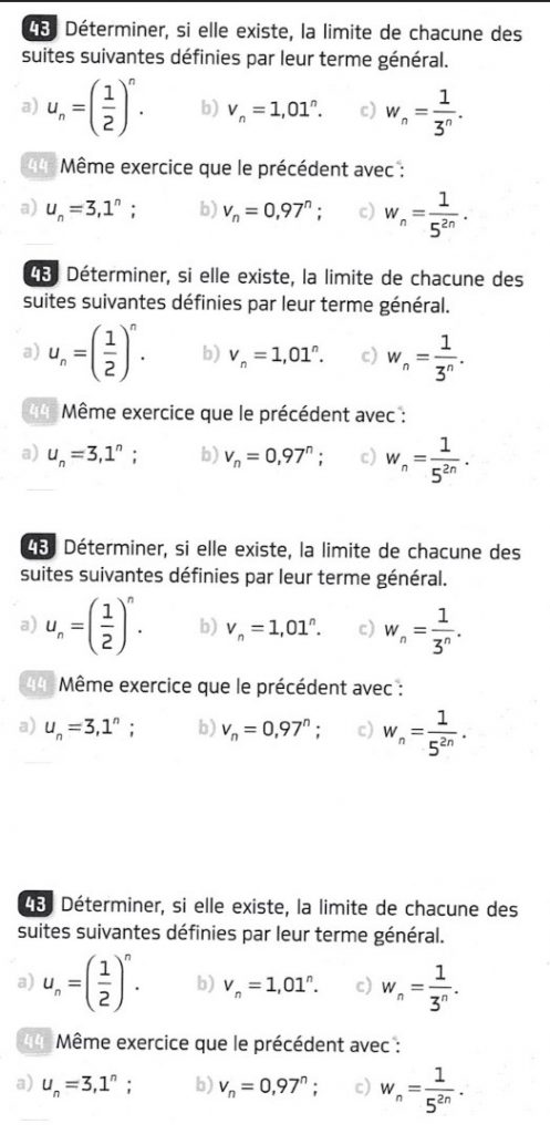 MathBox - Exercices sur les limites de suites geometriques