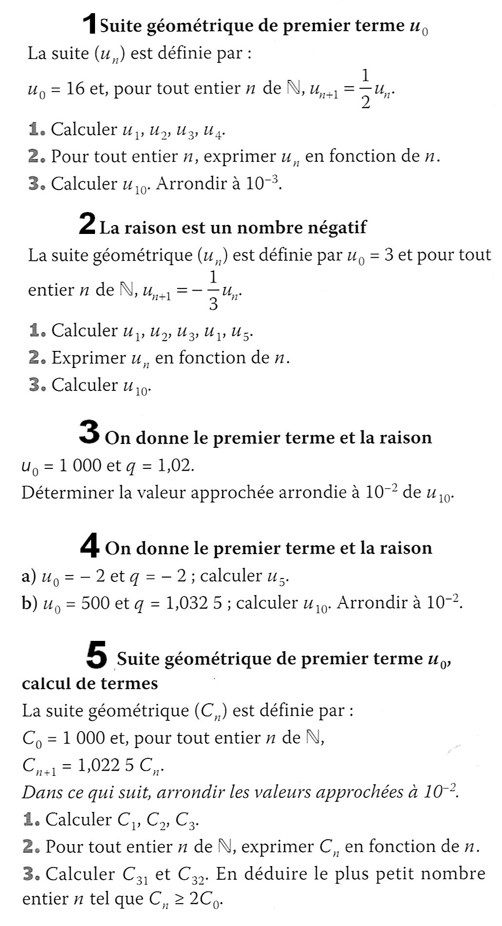 MathBox - Exercices: Suites géométriques